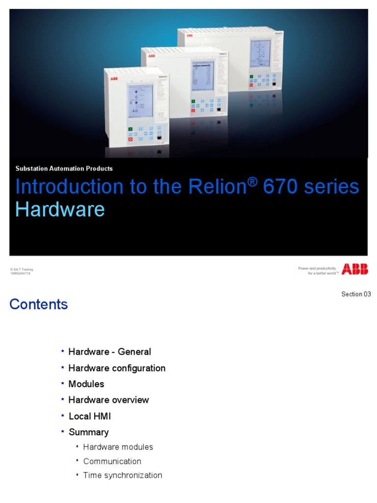 Introduction To The Relion 670 Series: Hardware | PDF | Relay | Digital ...