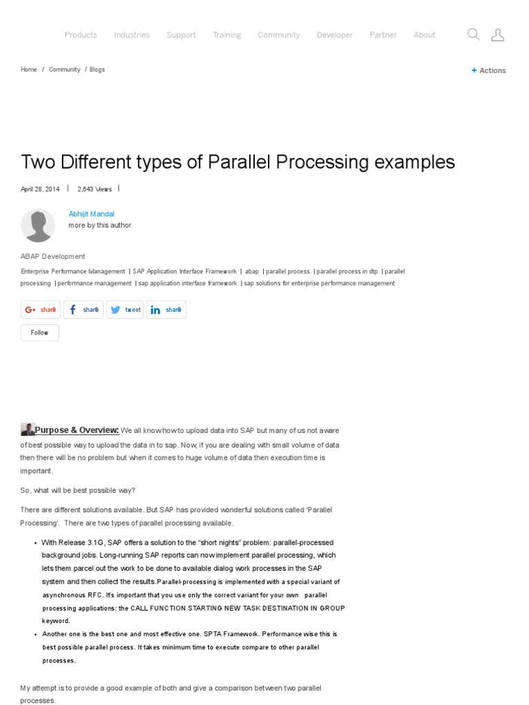 Two Different Types of Parallel Processing Examples - SAP Blogs PDF ...