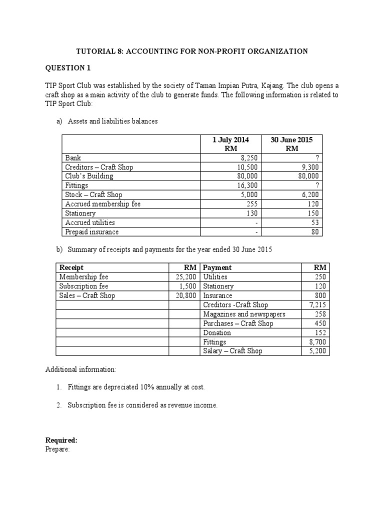 Non-Profit Accounting Tutorial Guide | PDF | Expense | Fee
