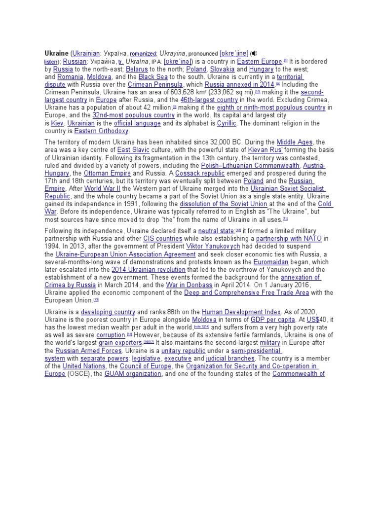 Ukraine (:: Pronounced Ipa | PDF | Ukraine | Crimea