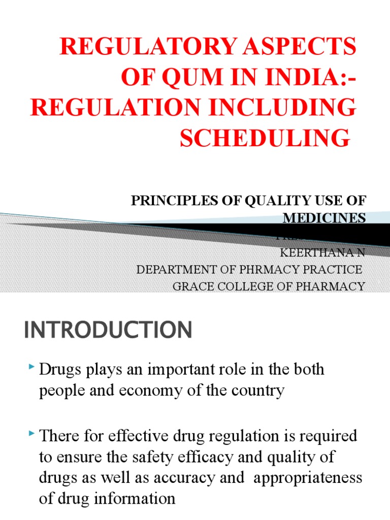 Regulatory Aspects of Qum in India | PDF | Prescription Drugs | Drugs