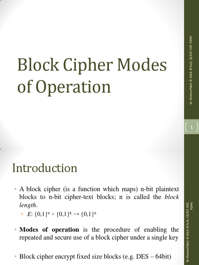 Block Cipher Modes | PDF | Secrecy | Security Technology
