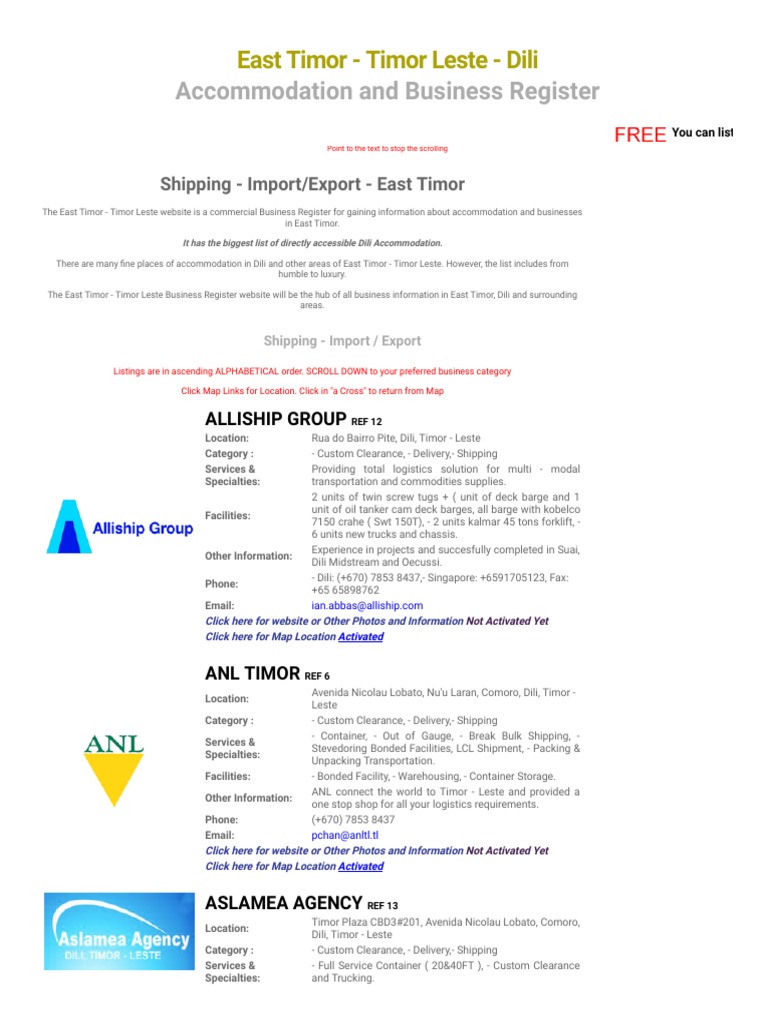 Timor Leste Shipping & Logistics Guide | PDF | Cargo | Consumer Goods