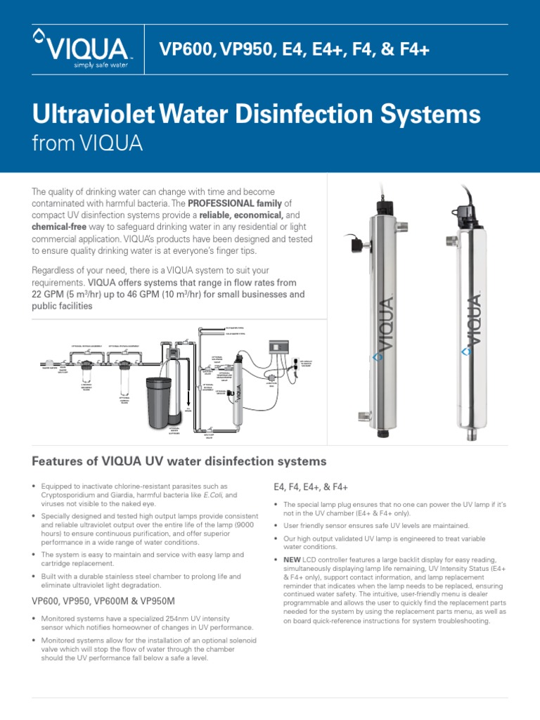 Viqua VP600, VP950, E4, F4 | PDF | Ultraviolet | Manufactured Goods
