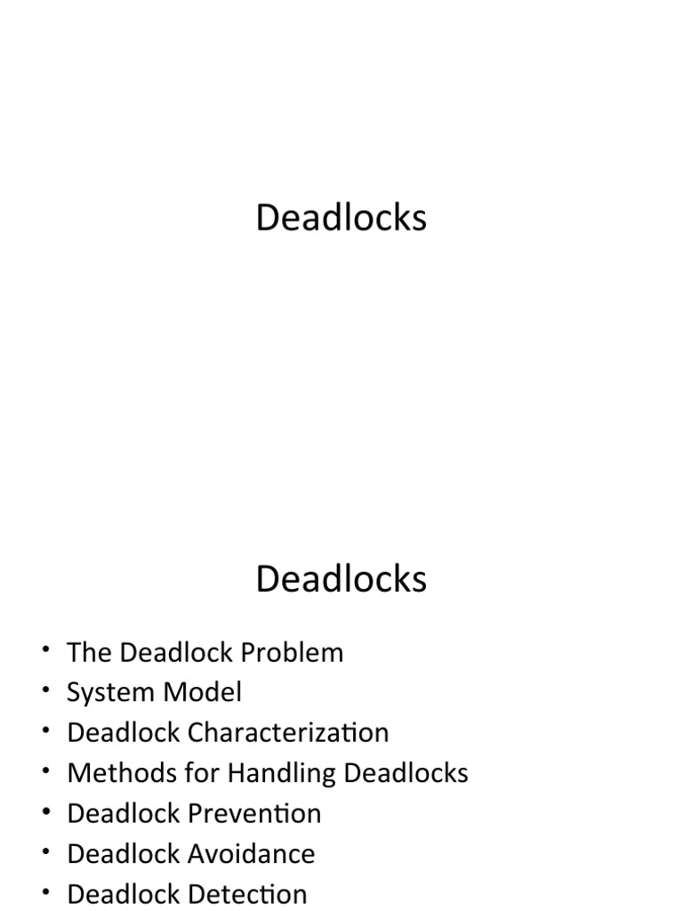 Lecture 6 Deadlocks | PDF | Process (Computing) | Concurrent Computing