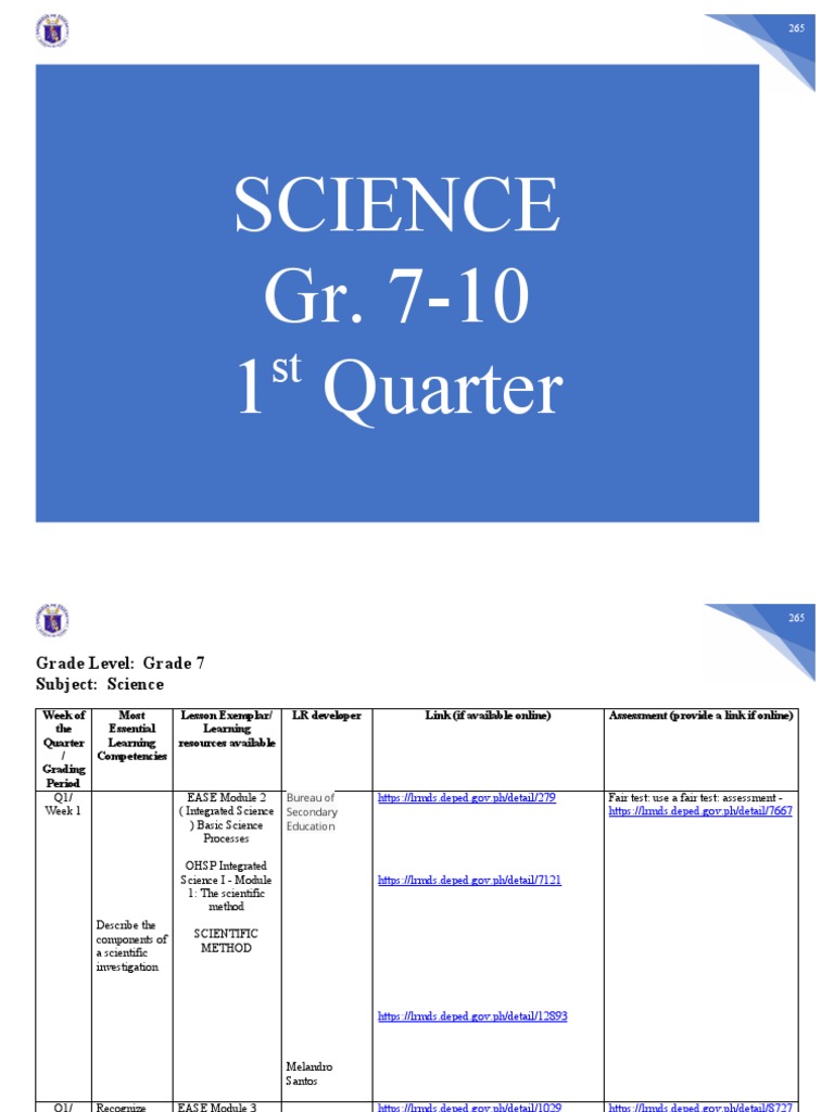 JHS-SCIENCE-MELC-1st Quarter - Docx Version 1 | PDF | Plate Tectonics ...