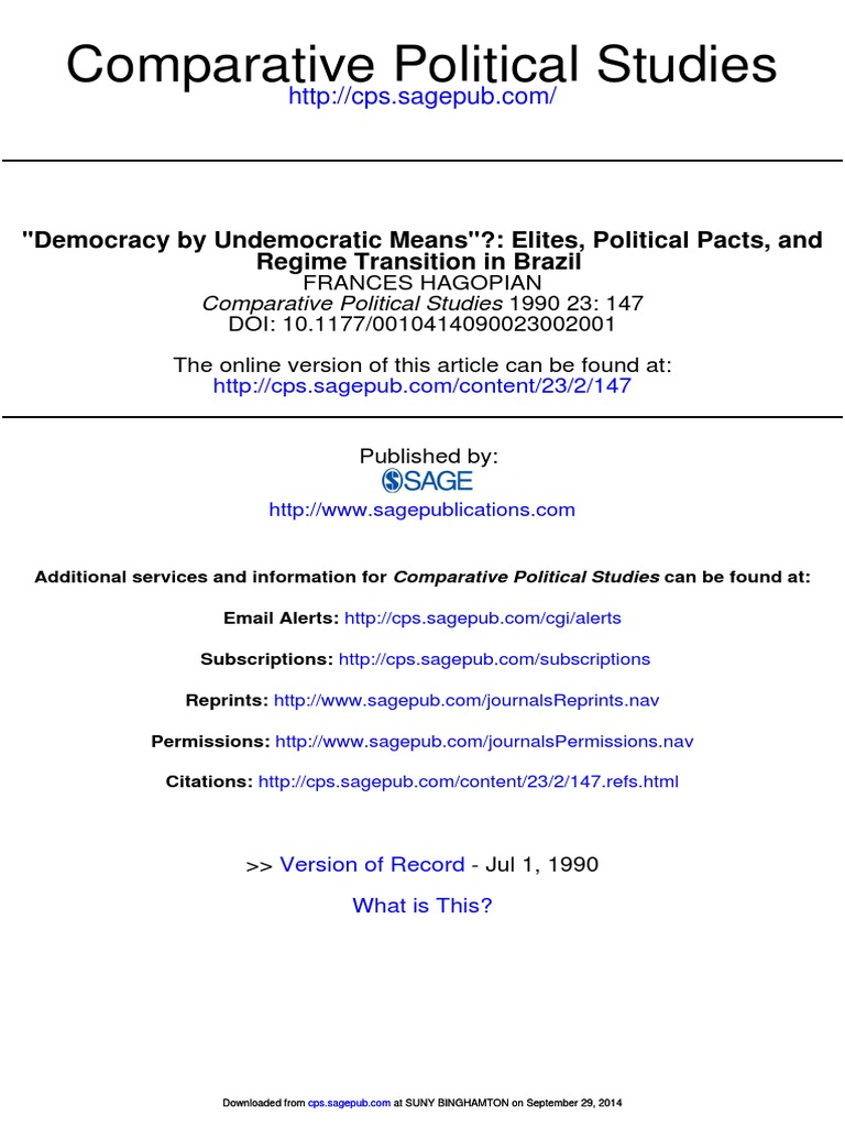 Hagopian 1990 | PDF | Democracy | Political Ideologies