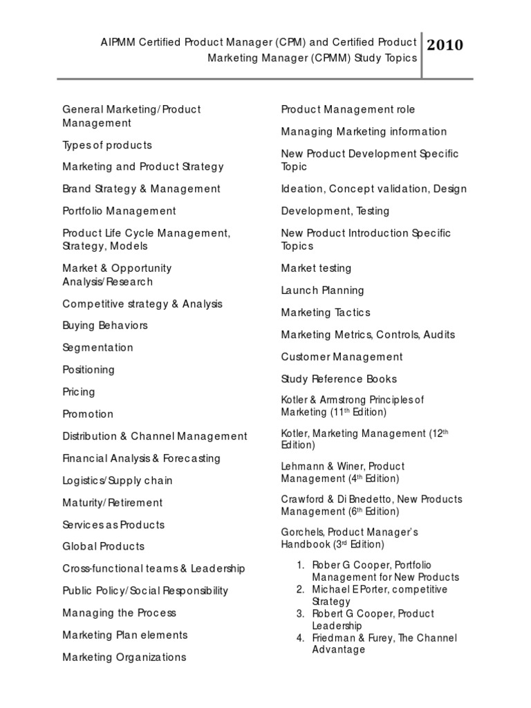 AIPMM Cert Study Plan-Adaptive PDF | PDF | Marketing | Business