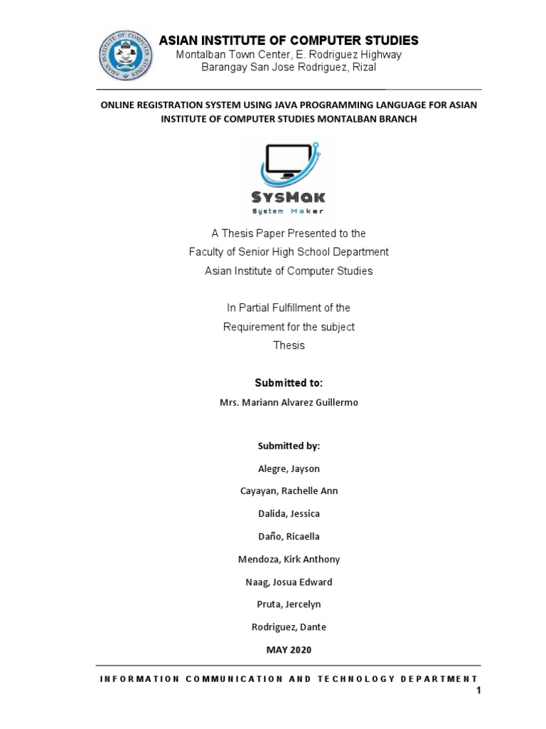 Asian Institute of Computer Studies | PDF | Internet | Operating System