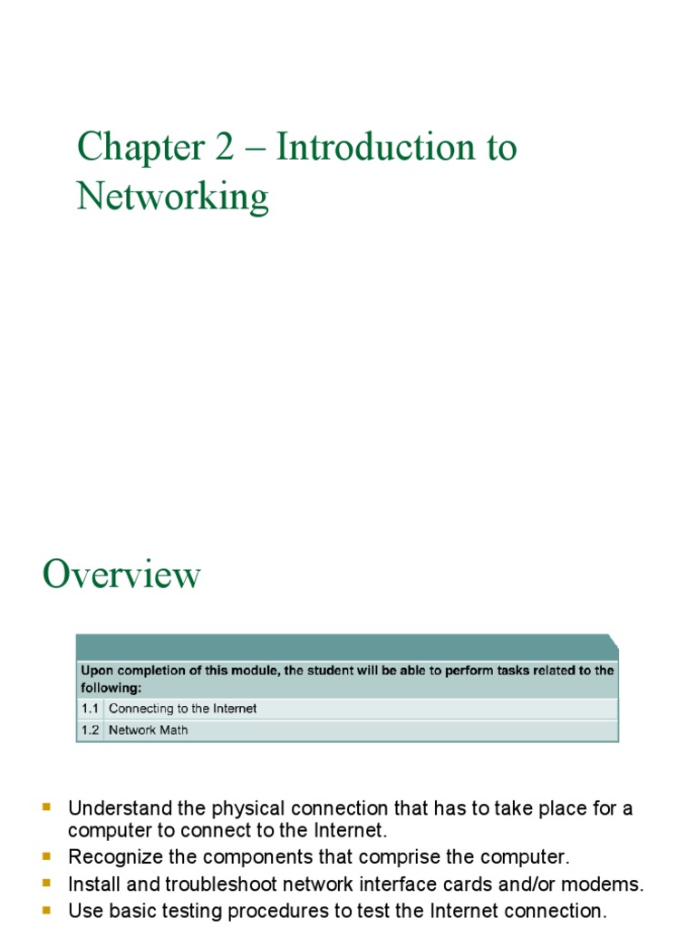 Chapter 2 - Introduction To Networking | PDF | Ip Address | Network ...