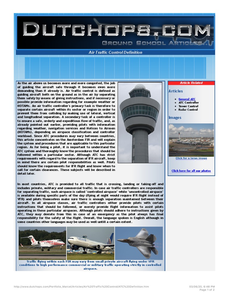 Air Traffic Control (ATC) - DutchOps - Com Powered PDF | PDF | Air ...