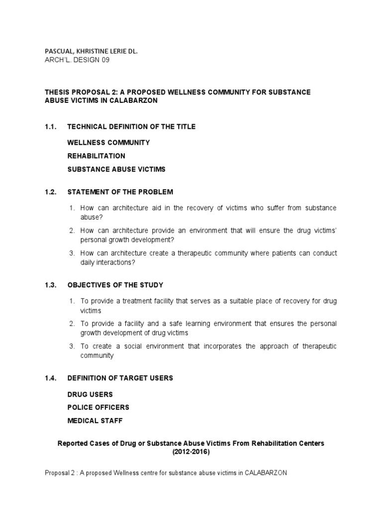Architectural Design 9 - Thesis Proposal | PDF | Drug Rehabilitation ...