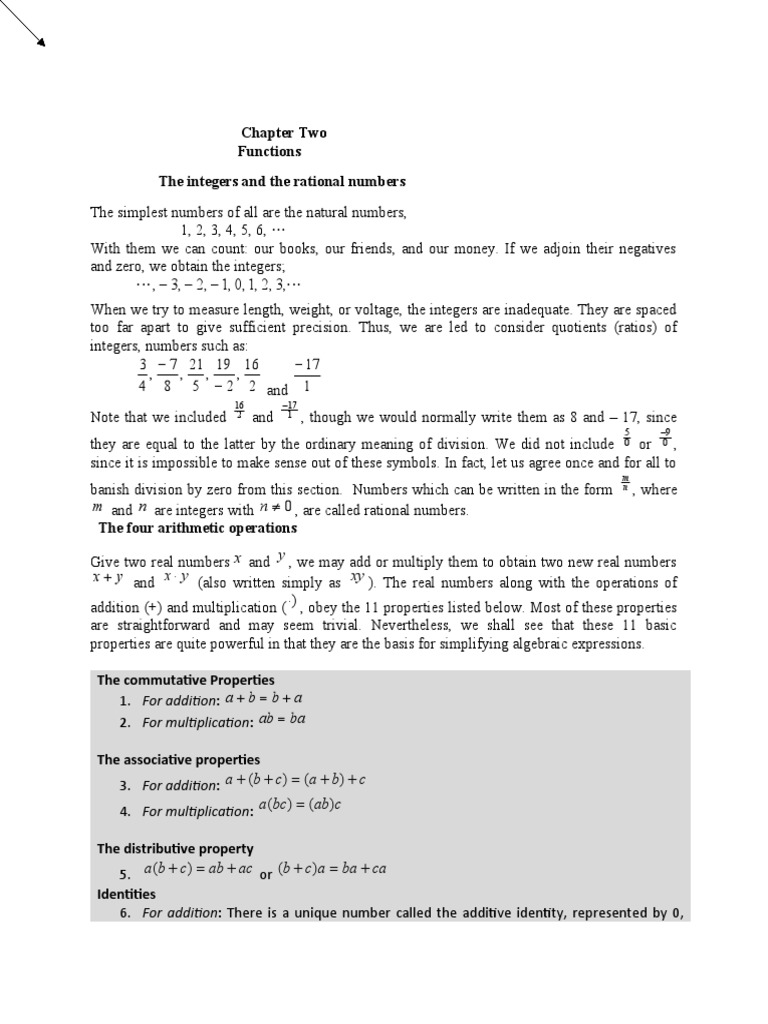 Maths Handout Chapter Two | PDF | Function (Mathematics) | Polynomial