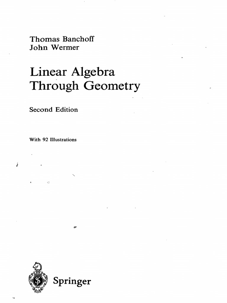 Linear Algebra Through Geometry: Springer | PDF | Linear Algebra ...