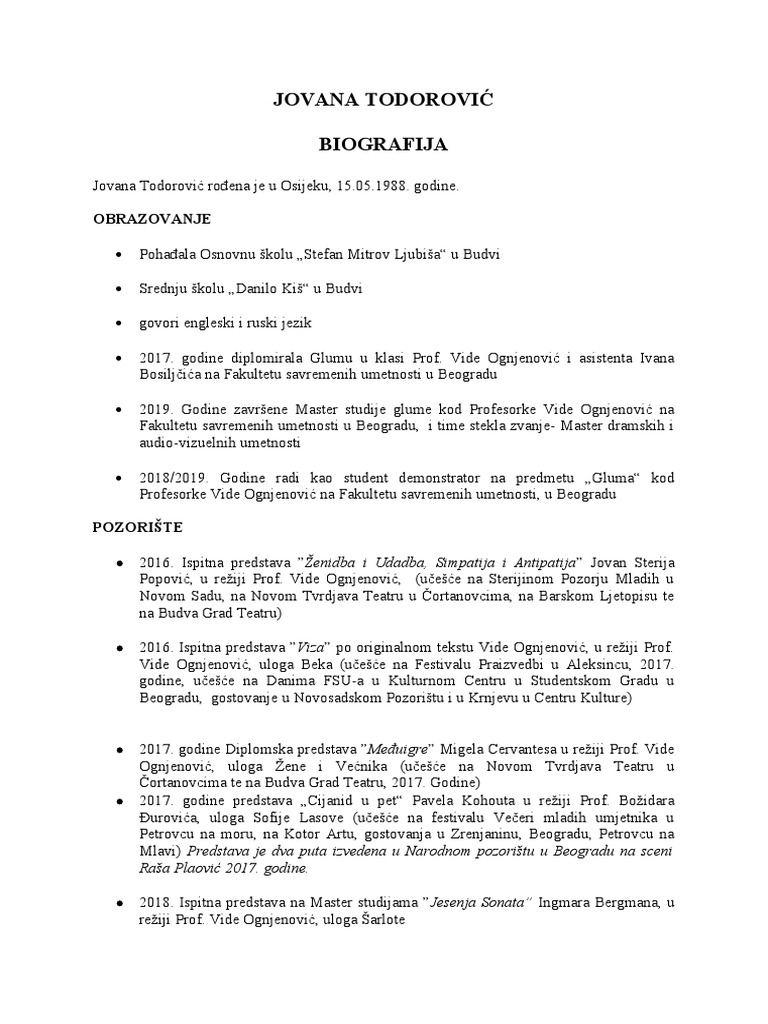 Biografija Jovana | PDF