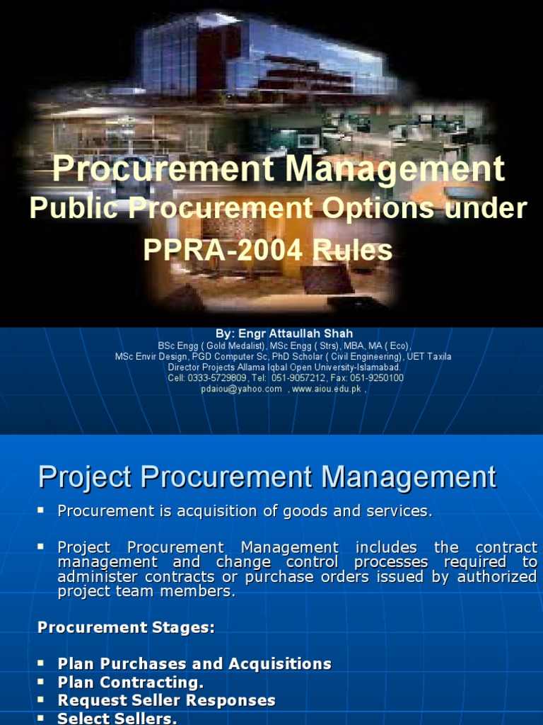 Procurement Management | PDF | Procurement | Policy