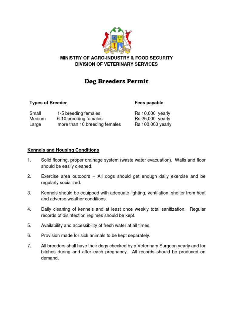 Dog Breeders Permit | PDF | Pit Bull | Dog Breeding