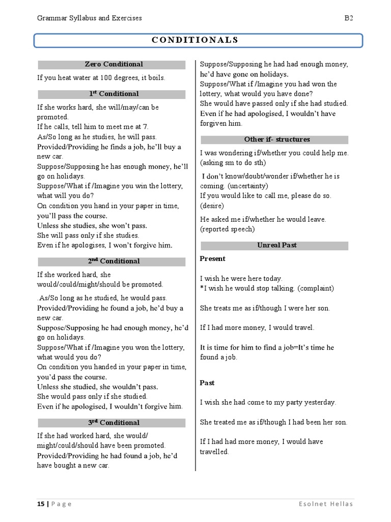 Conditionals - Unreal Past | PDF