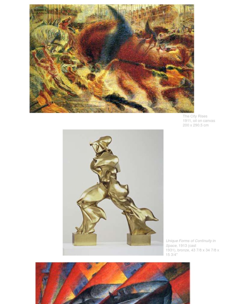 The City Rises 1911, Oil On Canvas 200 X 290.5 CM | PDF | Style | Movements