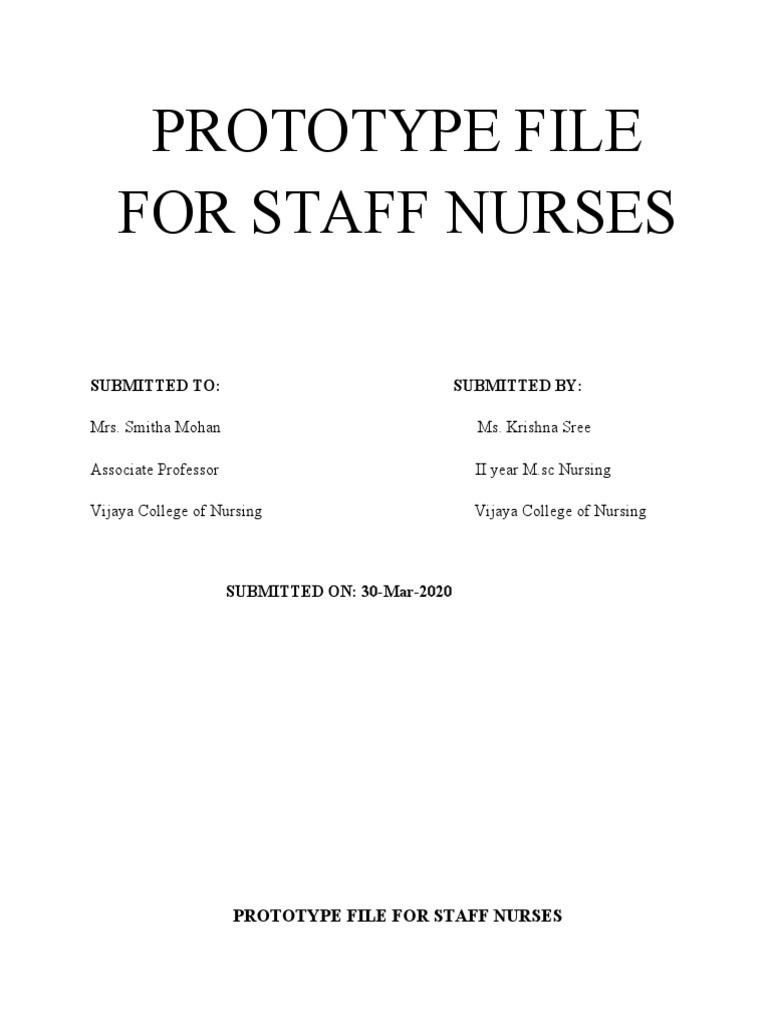 Prototype File For Staff Nurses | PDF | Professional Certification ...