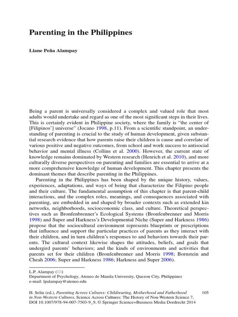 Parenting in The Philippines: Liane Peña Alampay | PDF | Parenting ...