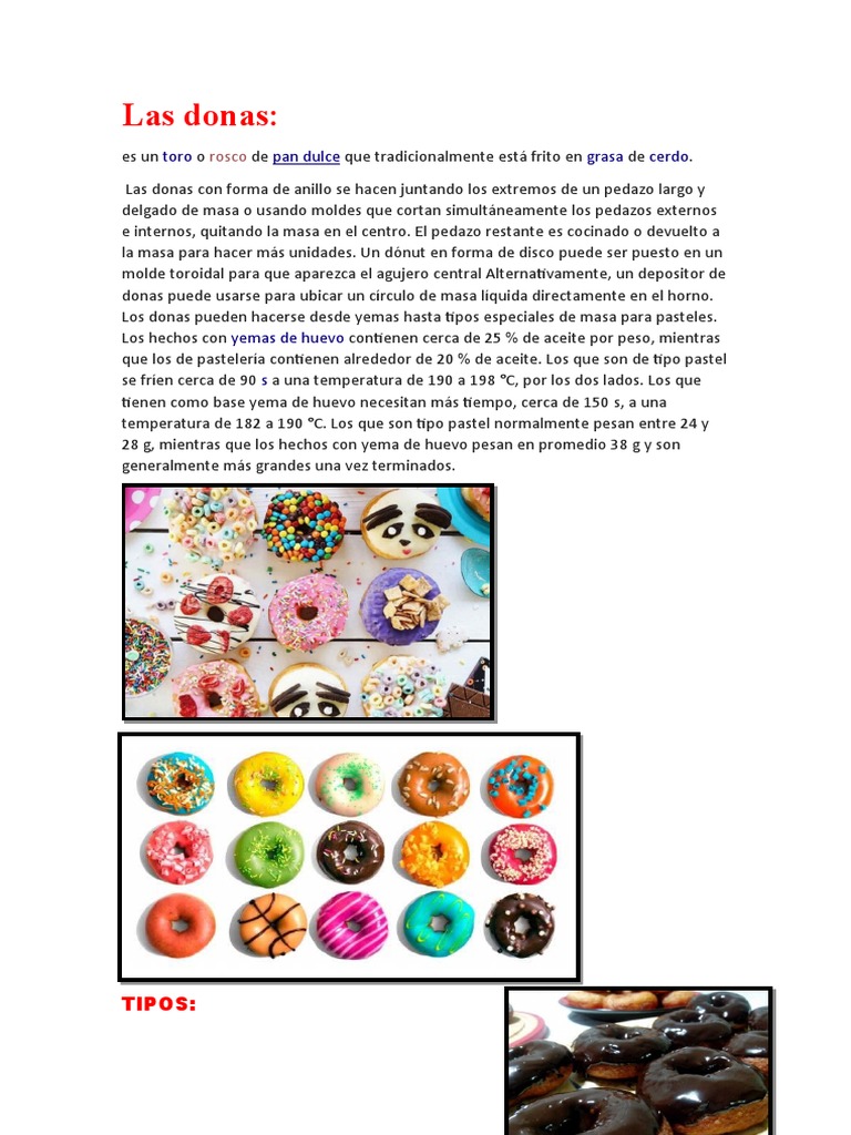 Donas | PDF | Cocina occidental | Comida regional y étnica