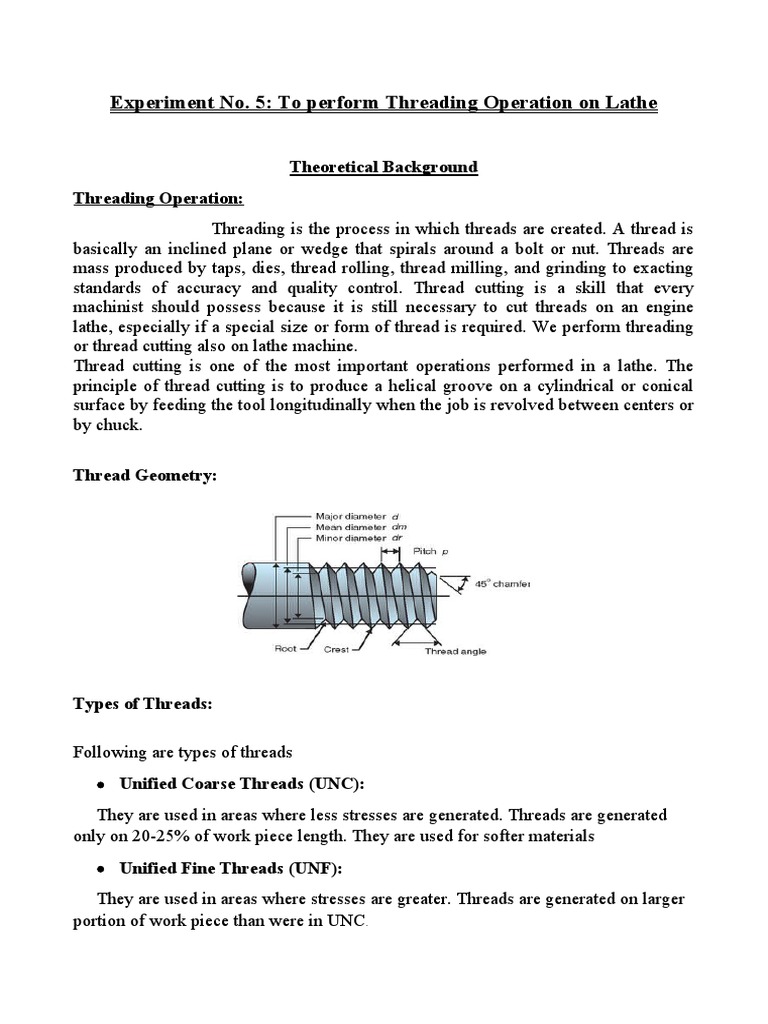 Lathe Machine Operation Threading