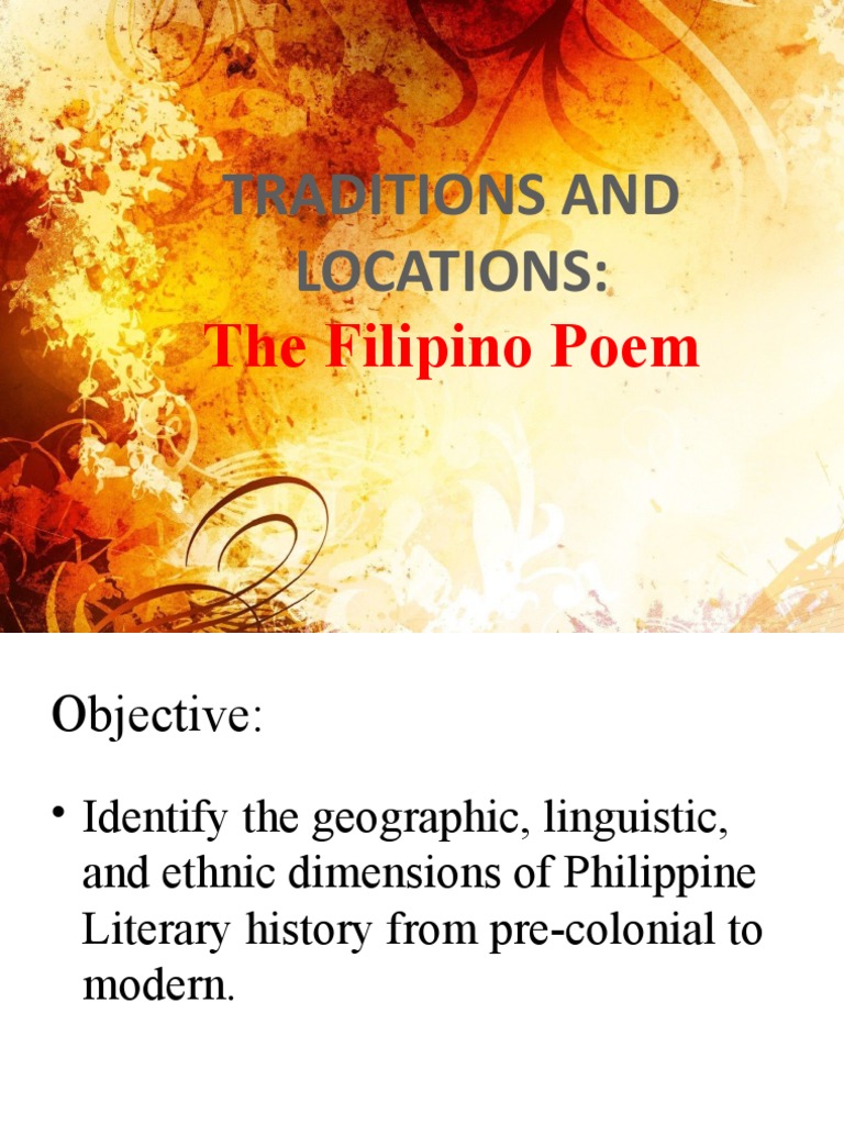 Traditions and Locations:: The Filipino Poem | PDF