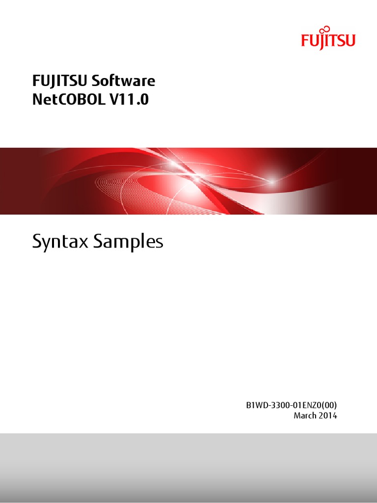 NetCOBOL Syntax Samples | PDF | Windows Server 2003 | Microsoft Windows