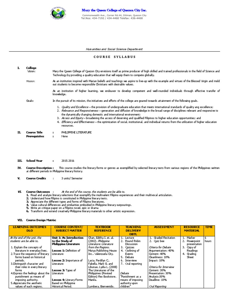 Syllabus Grade 6 Second Quarter | PDF