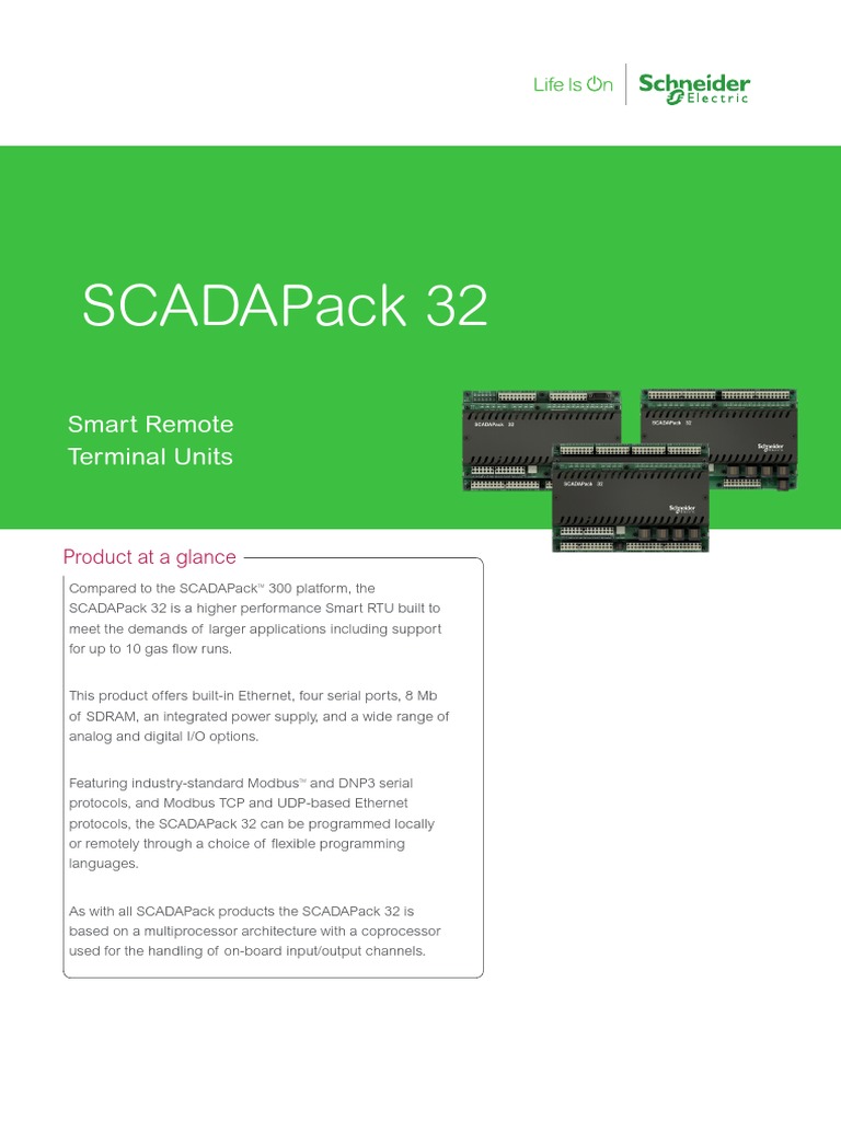 Scadapack 32: Smart Remote Terminal Units | PDF | Programmable Logic ...