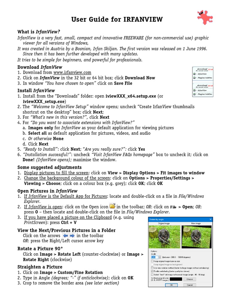 User Guide For IRFANVIEW | PDF | Graphic Design | Software