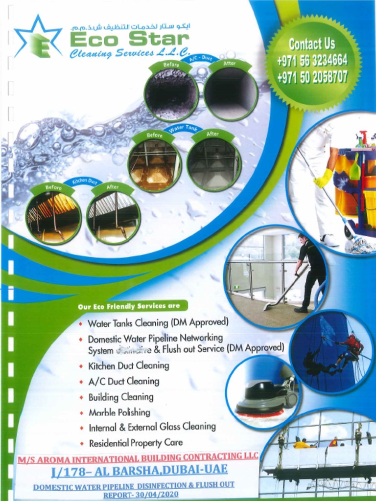 Water Test Report & Disinfection Certificate (Water Tank) | PDF