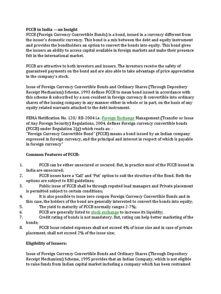 FCCB in India | PDF | Bonds (Finance) | Money