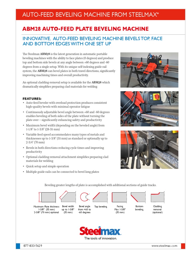 Auto-Feed Beveling Machine From Steelmax | PDF | Equipment | Industrial ...