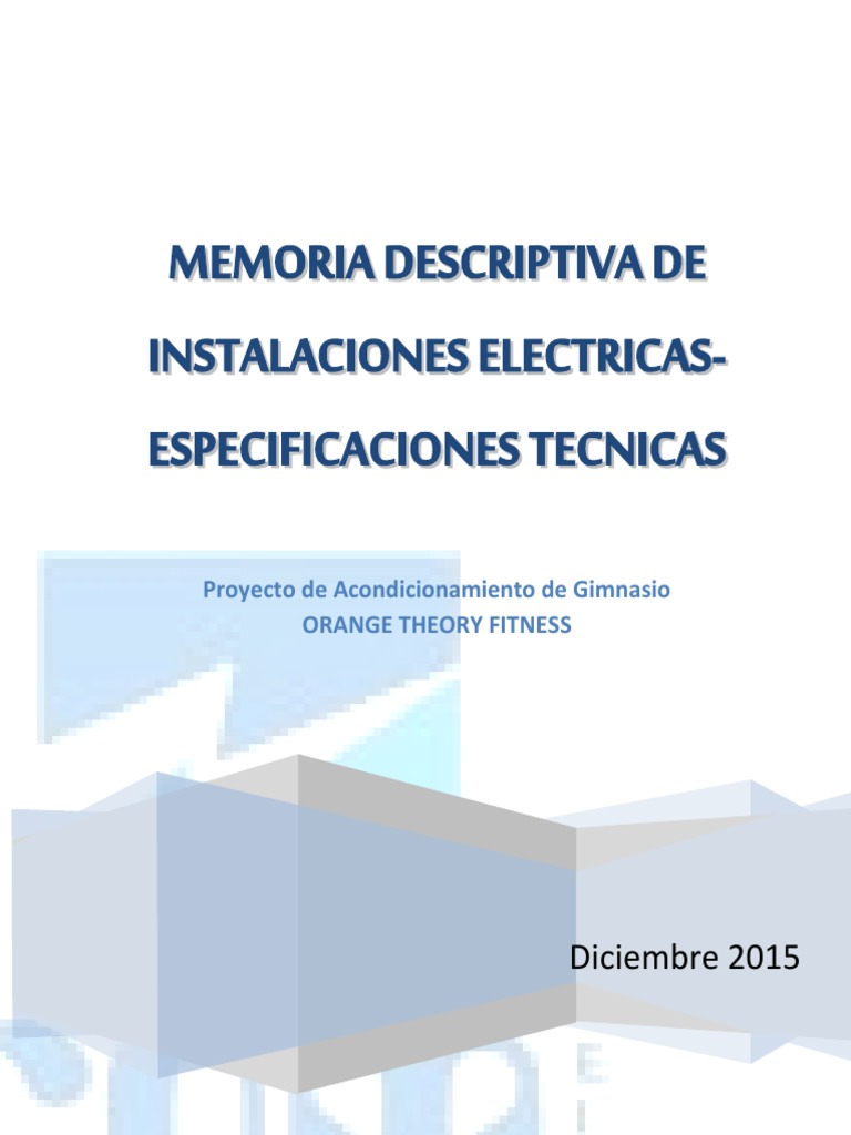 Memoria Descriptiva de Instalaciones Electricas OTF | PDF | Enchufes y tomas de corriente ...