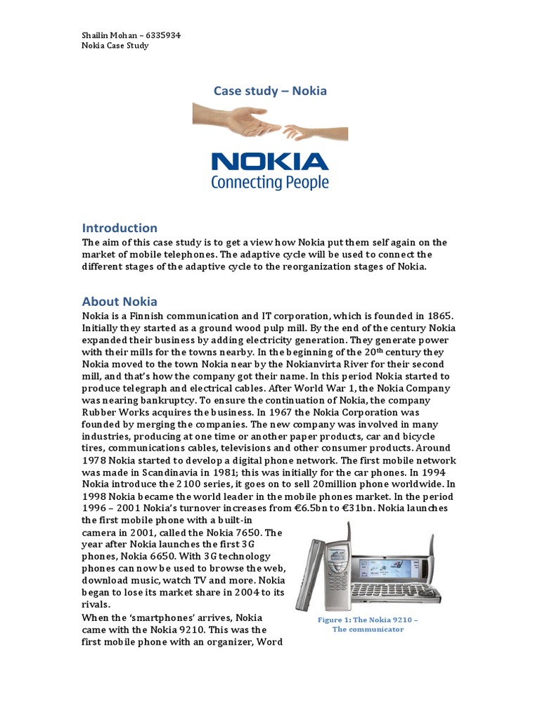 Shailin Mohan - 6335934 Nokia Case Study | PDF | Nokia | Smartphone