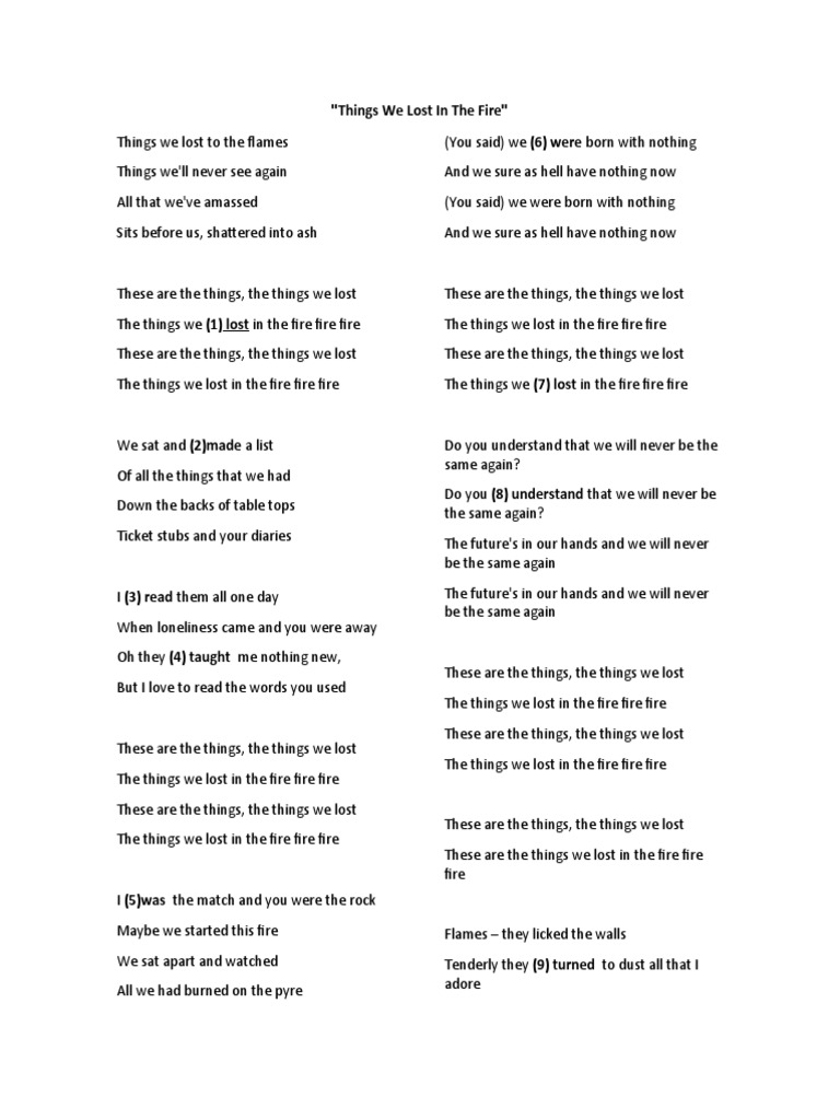 Things We Lost in the Fire | PDF