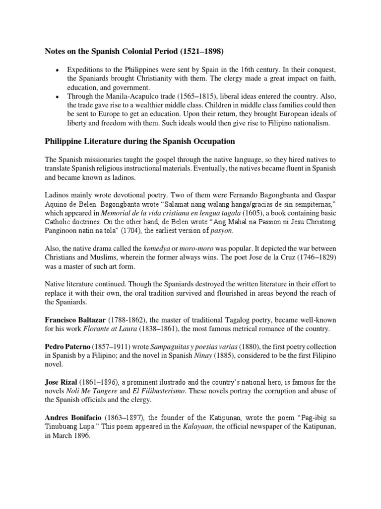 Spanish Colonial Literature in the Philippines | PDF | Philippines | Poetry