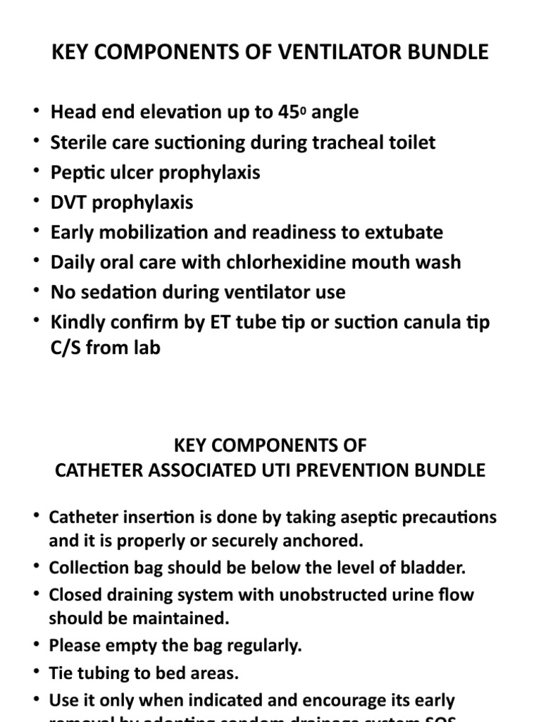 Key Components of Ventilator Bundle: Angle | PDF | Catheter | Infection ...