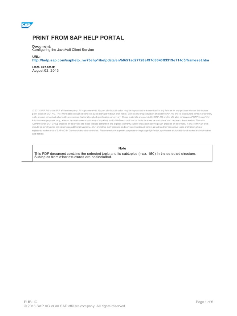 Configuring The JavaMail Client Service PDF | PDF
