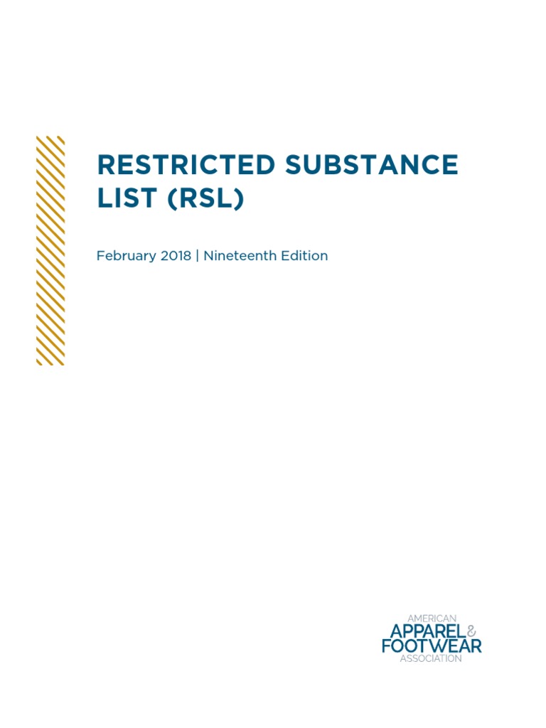 Restricted Substance List (RSL) : February 2018 - Nineteenth Edition ...