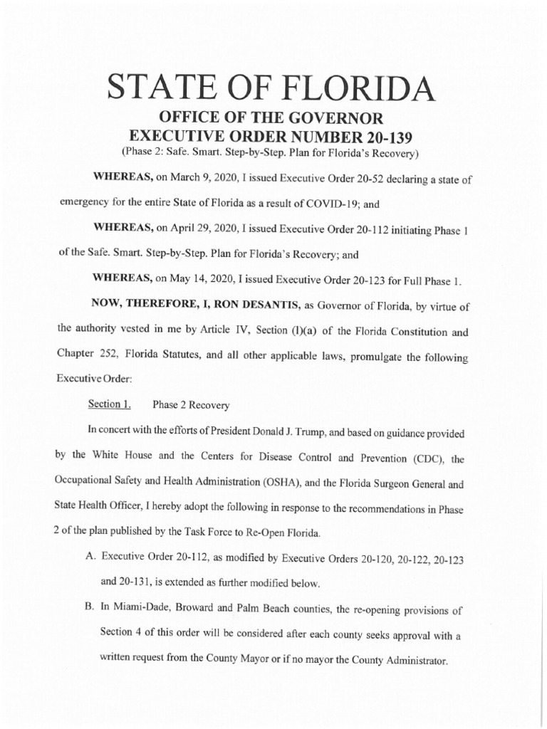 Phase Two of Plan To Reopen Florida | PDF