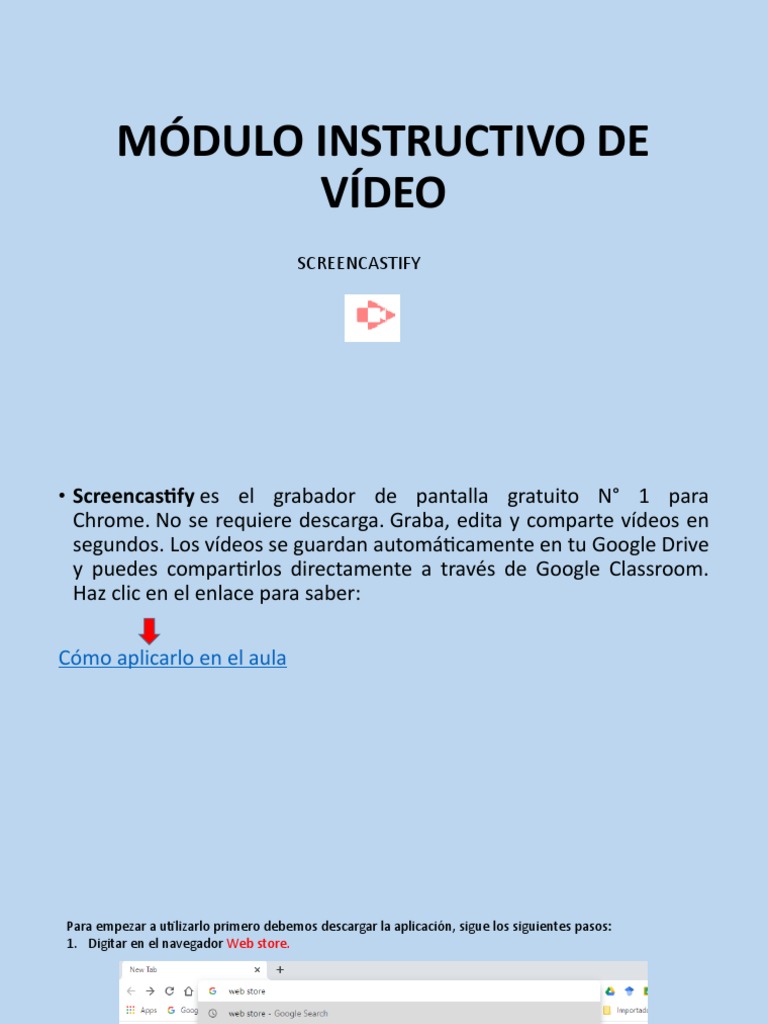 Módulo Instructivo Vídeo Con Screencastify | PDF