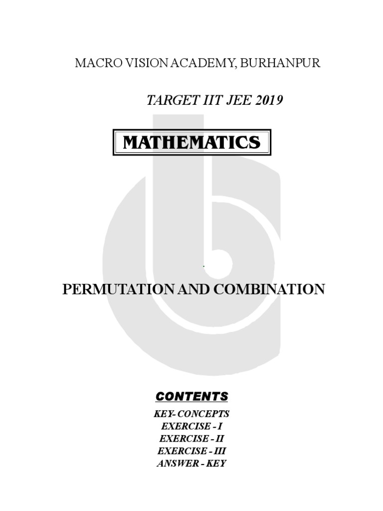 Permutation and Combination | PDF | Numbers | Permutation