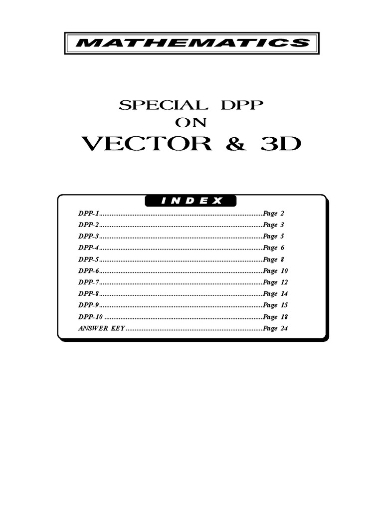 Vector & 3D Geometry Problems | PDF | Triangle | Plane (Geometry)