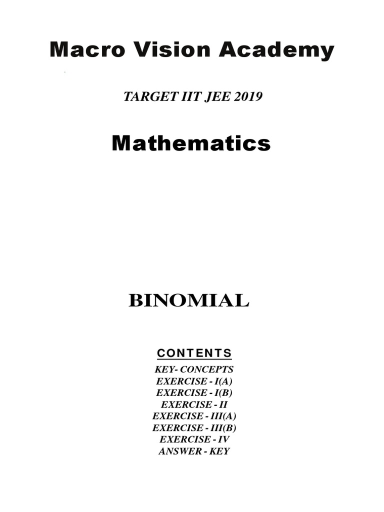 Binomial Theorem Sheet Pdf Pdf Numbers Rational Number