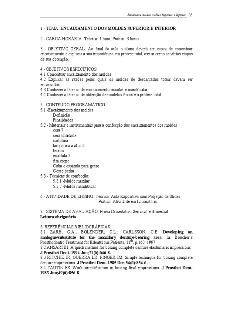 Encaixamento - Dos - Moldes - Superior - e - Inferior FORP/USP | PDF ...
