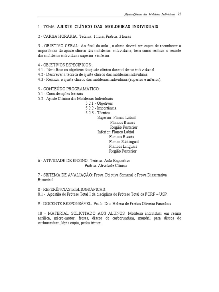 Ajustes Clinico Moldeiras FORP/USP | PDF | Língua | Boca