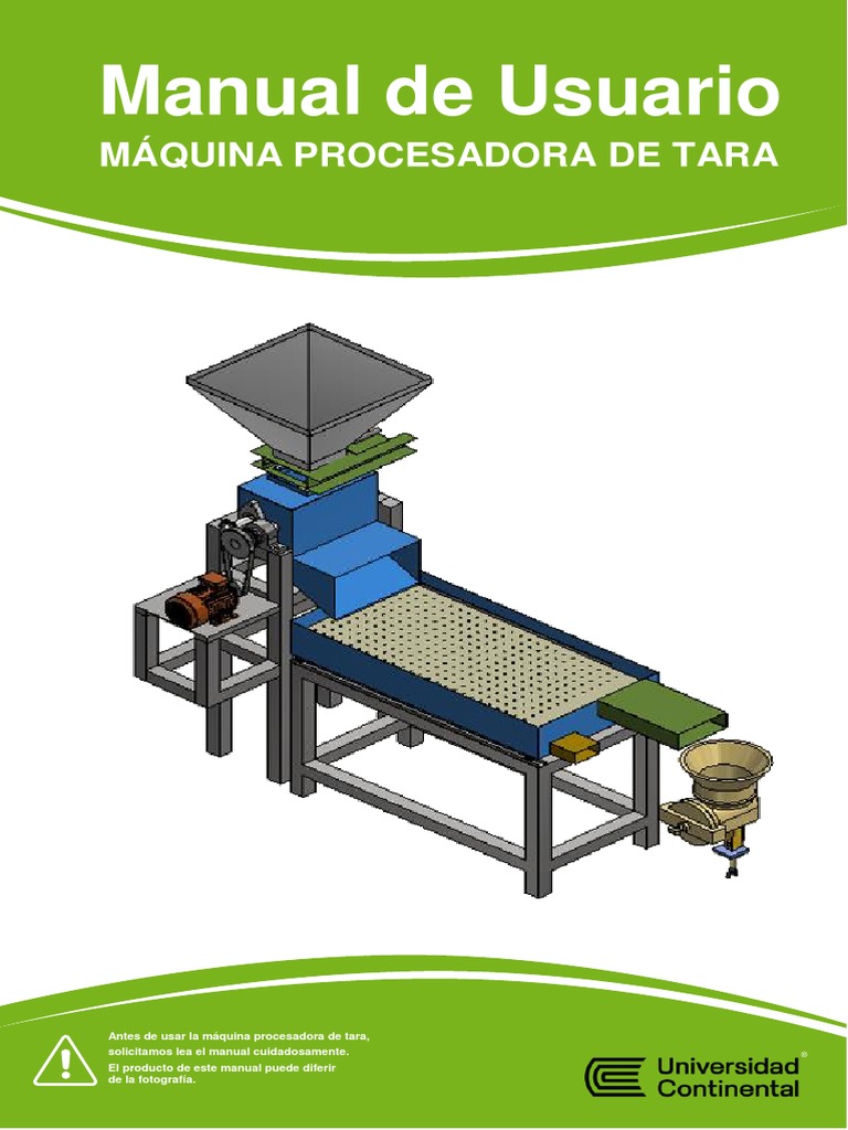 Procesadora de Tara Manual de Operacion | PDF | Electricidad de red ...